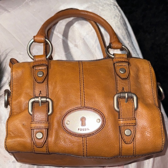 Fossil | Bags | Vintage Fossil Maddox Pebbled Leather Satchel Bag ...